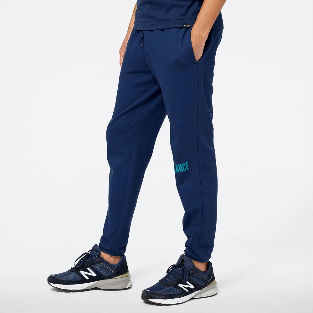 Spodnie New Balance MP23900TMT męskie, granatowe