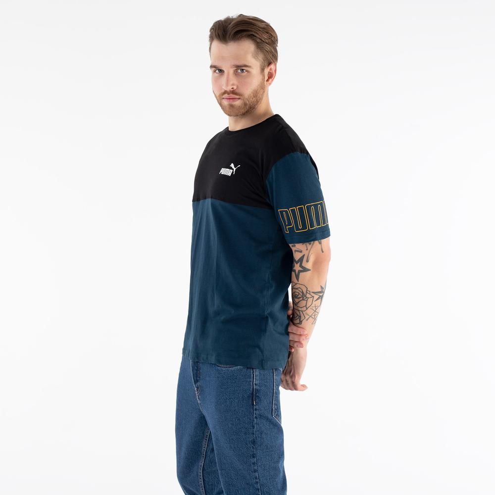 Koszulka Puma Power Colourblock 67156773 męska, granatowo-czarna