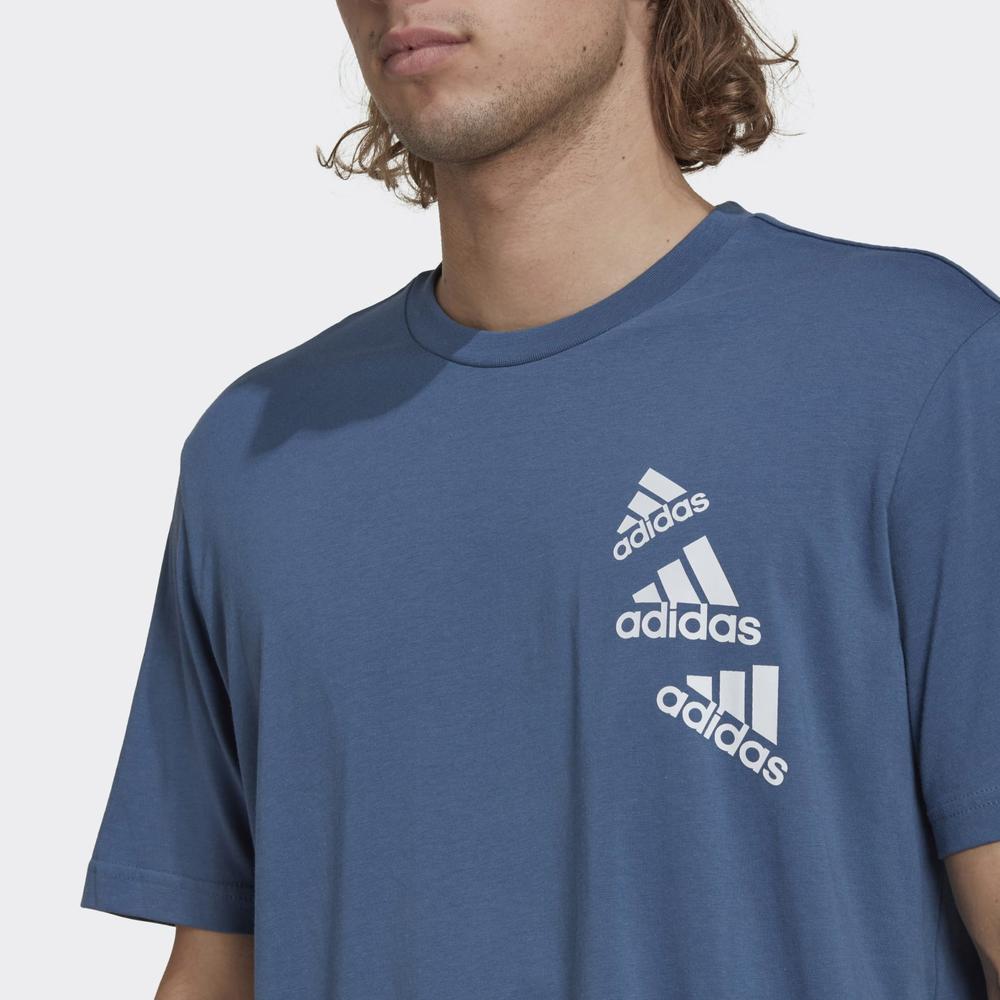 Koszulka adidas Essentials BrandLove HL9381 męska, niebieska