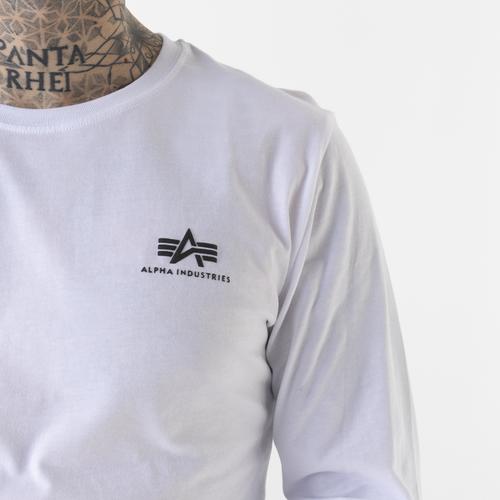 Koszulka Alpha Industries Basic LS Small Logo 19851709 męska, biała