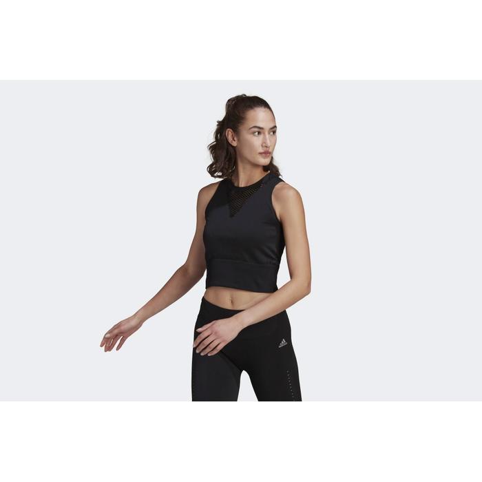 Koszulka adidas Run Fast Aeroknit Running Crop Top H57772 damska, czarna